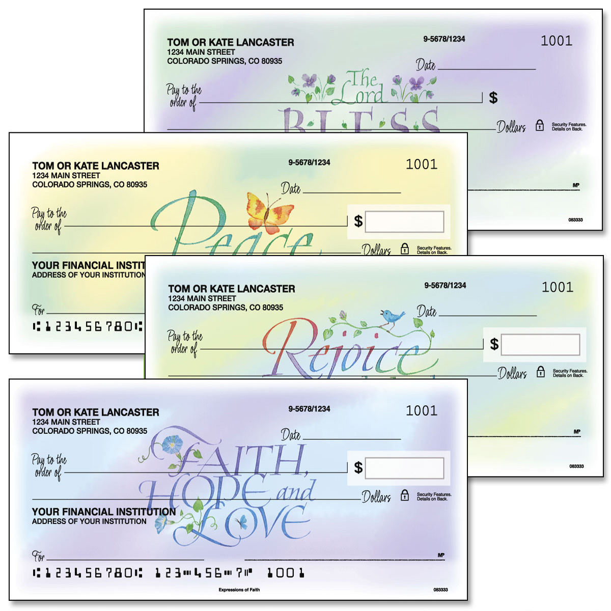 Expressions of Faith Personal Checks | Colorful Images