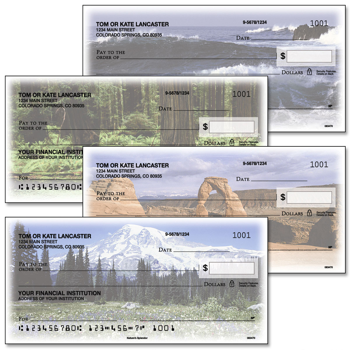 Nature Splendor Personal Checks | Colorful Images