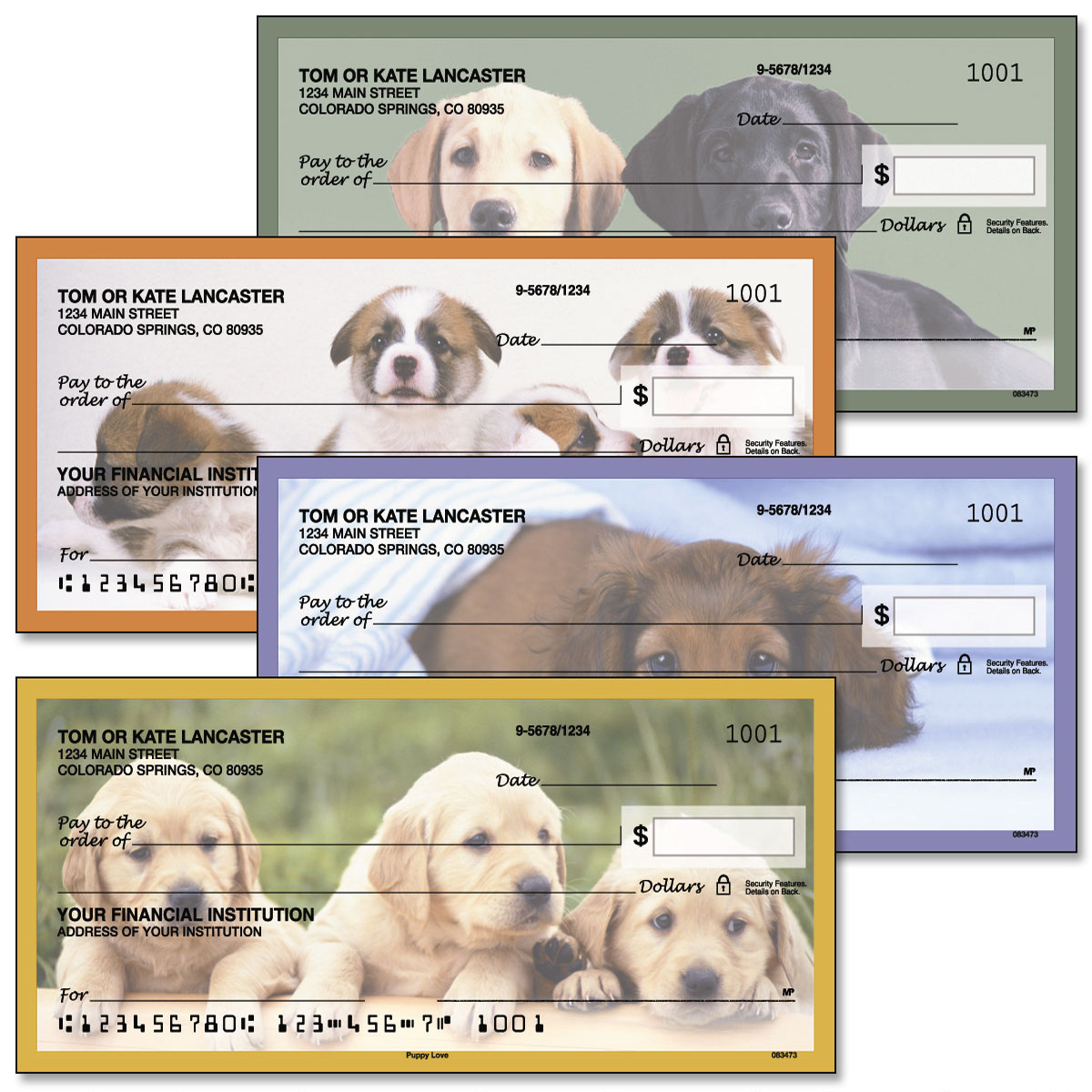 Puppy Love Personal Checks | Colorful Images