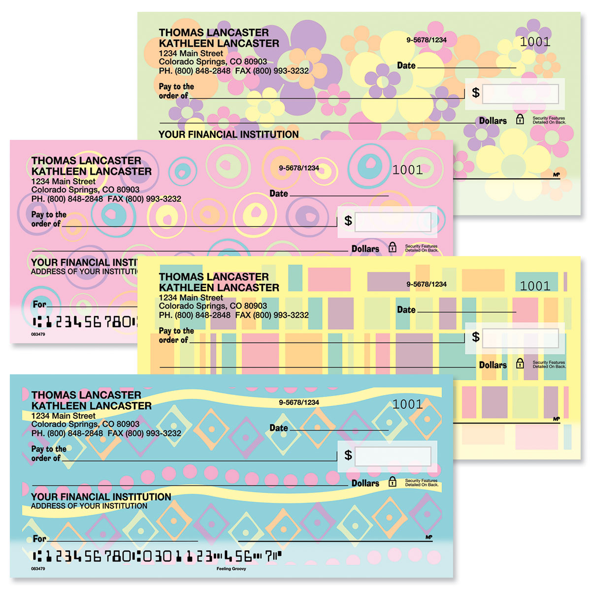 Feeling Groovy Personal Checks | Colorful Images