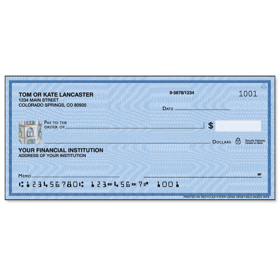 Securiguard Security Blue Premium Personal Checks | Colorful Images