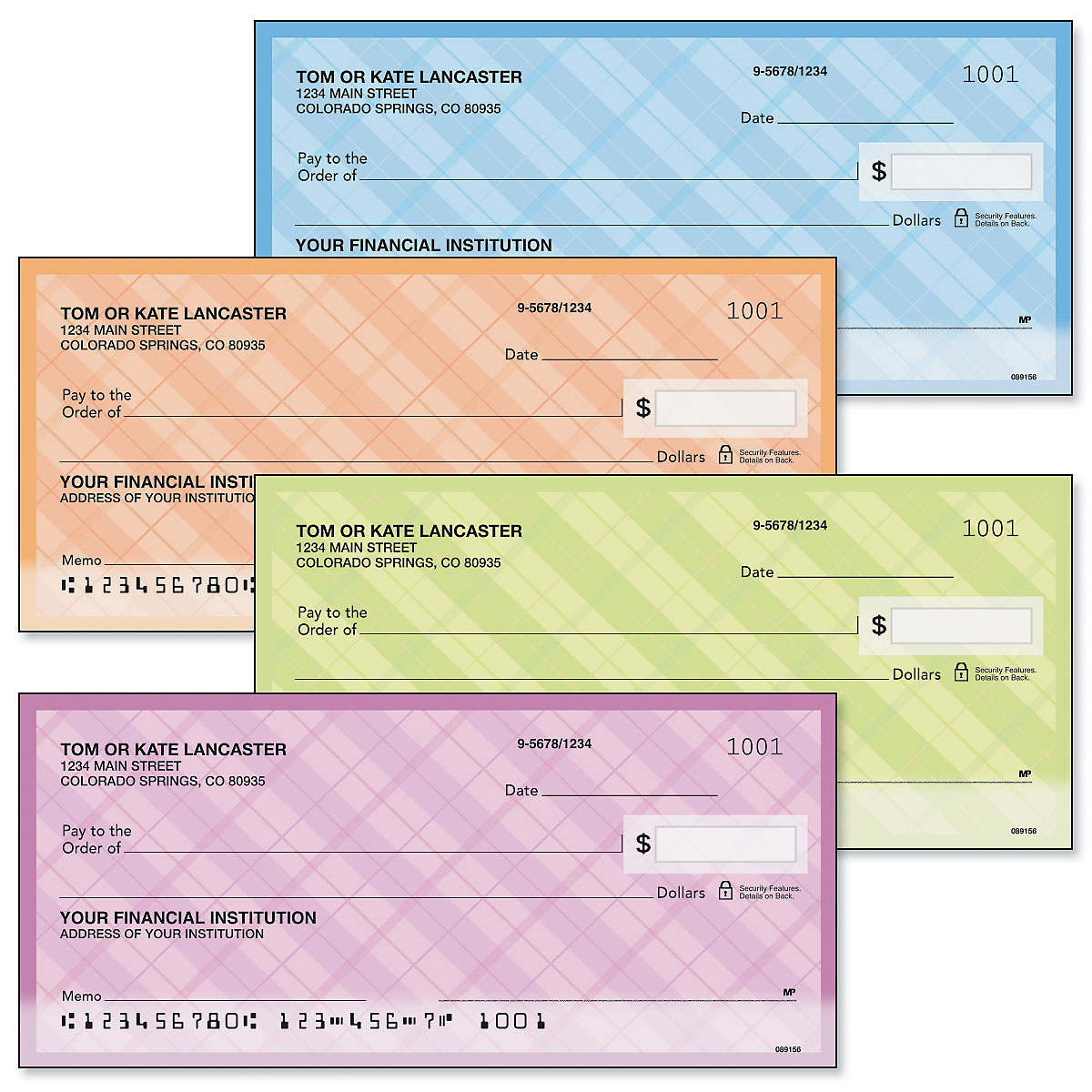 Perfectly Plaid Personal Checks | Colorful Images