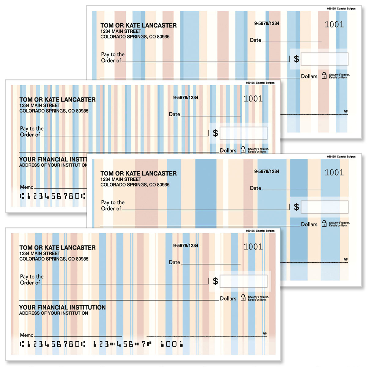 Coastal Stripes Personal Checks | Colorful Images