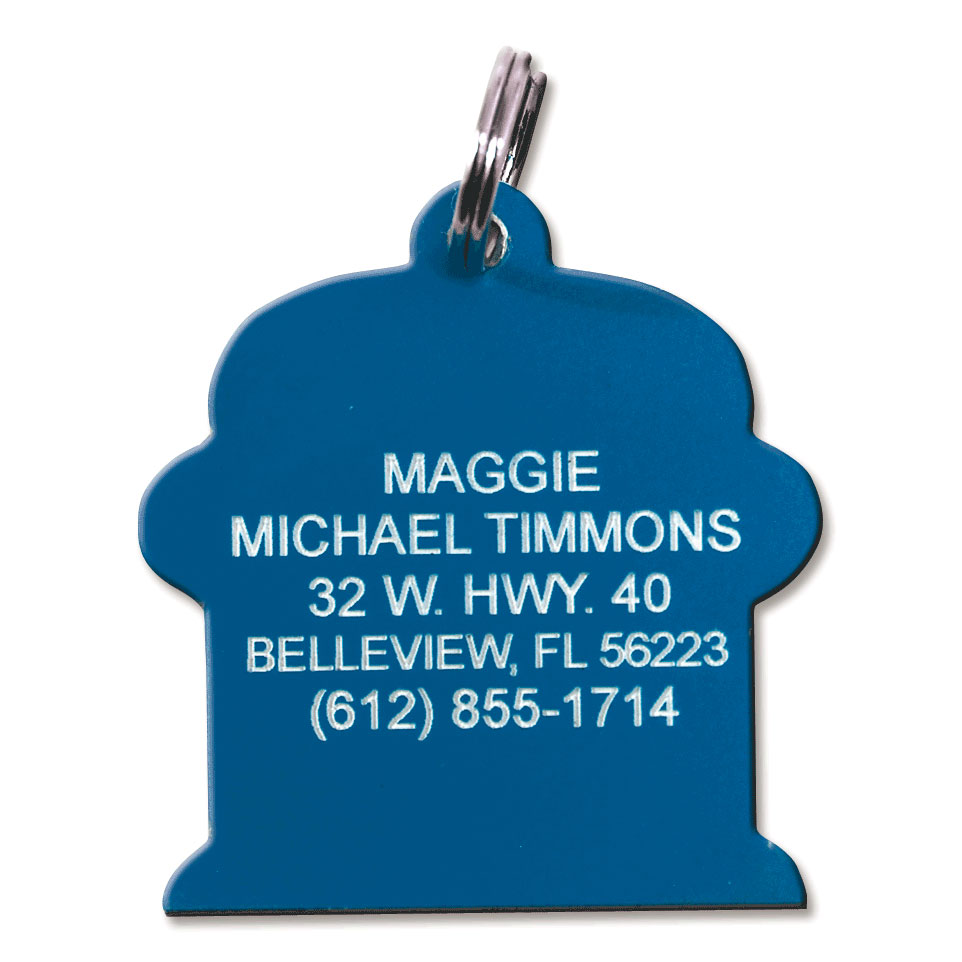 Fire Hydrant Plastic Personalized Pet Tag-Blue-130537F | Colorful Images