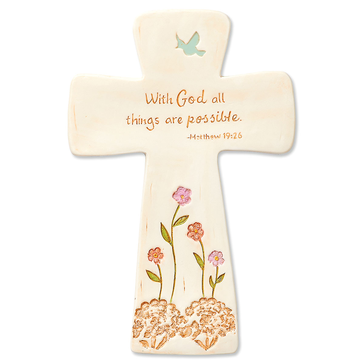 With God All Things Are Possible Porcelain Cross | Colorful Images