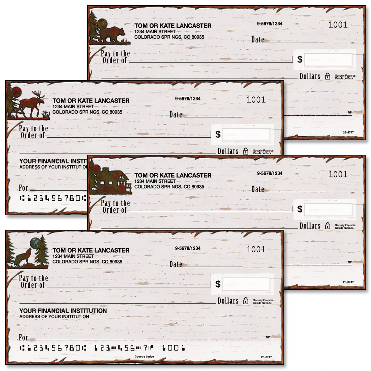 Country Lodge Personal Checks | Colorful Images