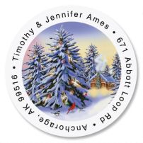 Snowy Scenes Christmas Address Labels | Colorful Images