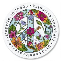 Round Address Labels & Circle Return Address Labels | Colorful Images