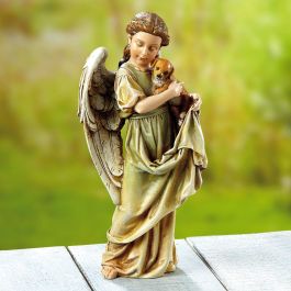 Angel with Puppy Statue | Colorful Images