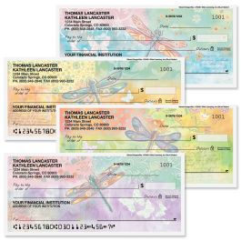 Vibrant Dragonflies Personal Checks | Colorful Images