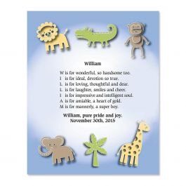Zoo Animals Name Poem Print | Colorful Images