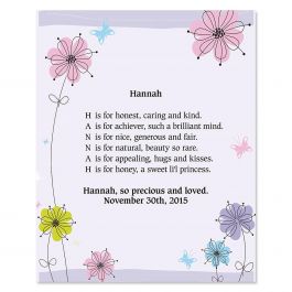 Floral Name Poem Print | Colorful Images
