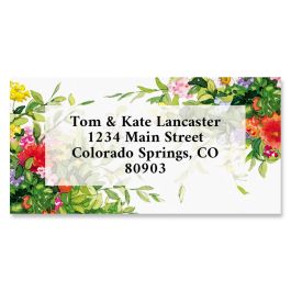 Garden Party Border Return Address Labels | Colorful Images