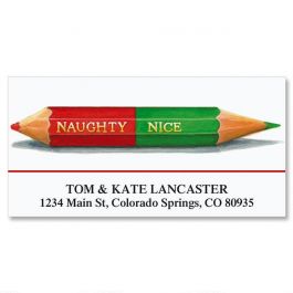 Naughty or Nice Deluxe Return Address Labels | Colorful Images