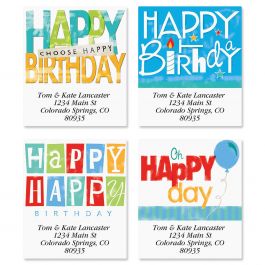 Happy Birthday Select Return Address Labels | Colorful Images