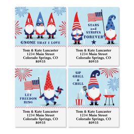 Patriotic Gnomes Select Return Address Labels (4 Designs) | Colorful Images