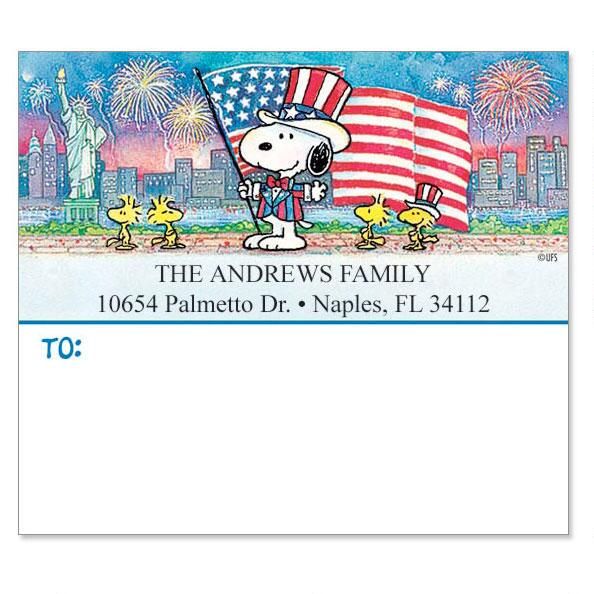 SNOOPY Celebrates Package Labels | Colorful Images