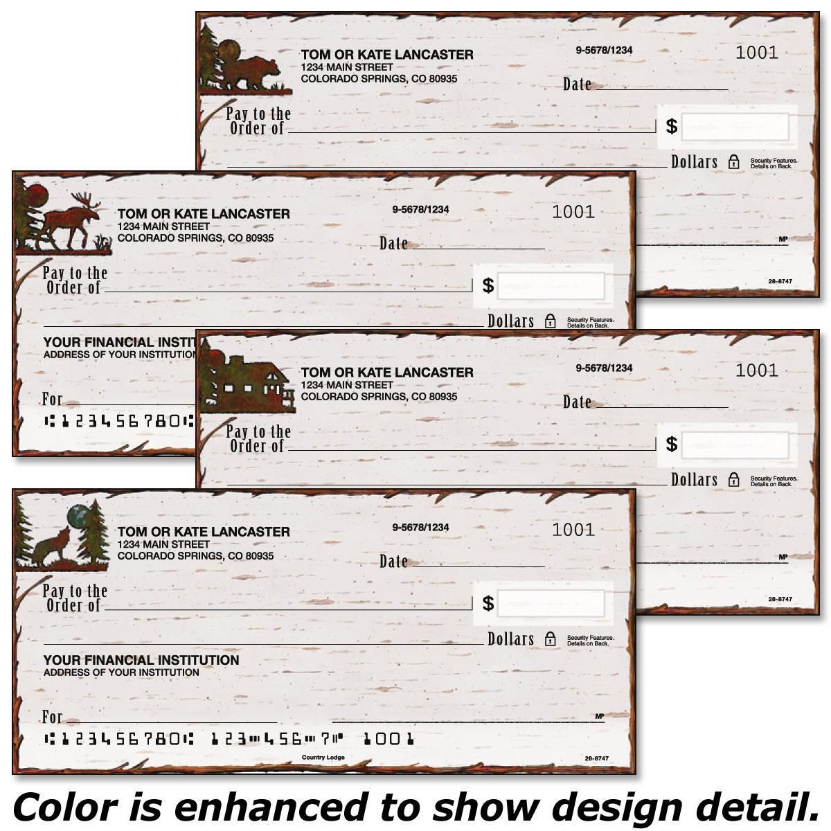Country Lodge Personal Checks | Colorful Images