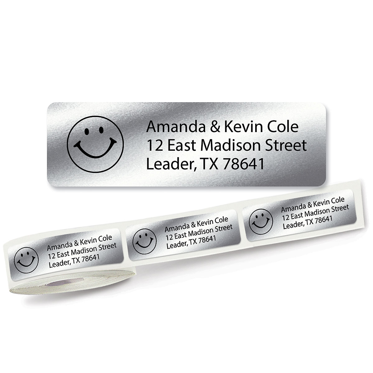 Silver Foil with Symbol Standard Rolled Return Address Labels - Roll of ...