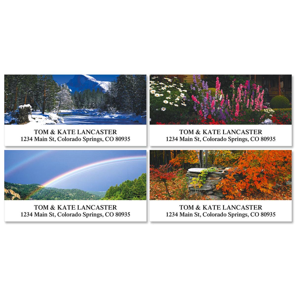 4 Seasons Deluxe Address Labels | Colorful Images