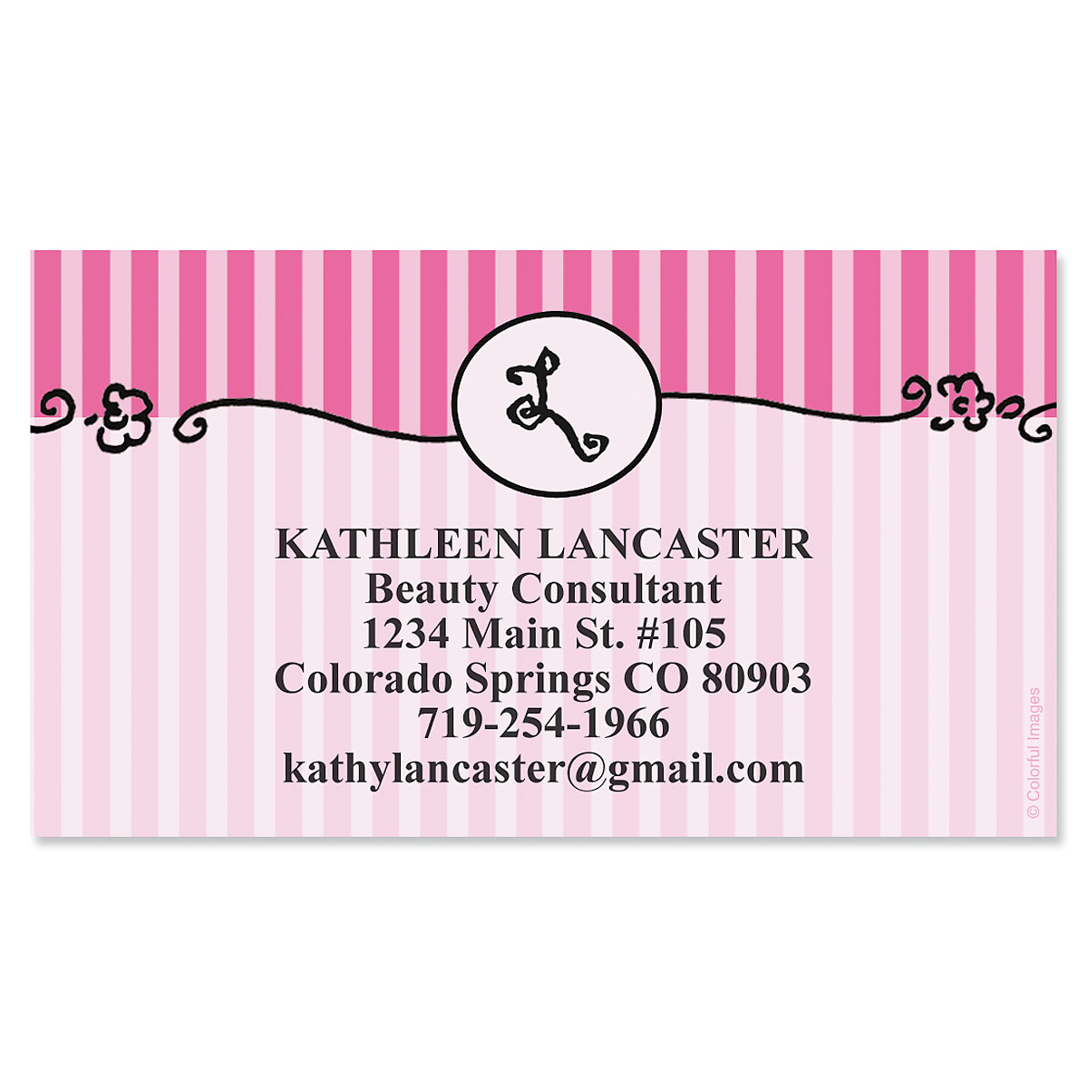 Parisian Initial Business Cards | Colorful Images