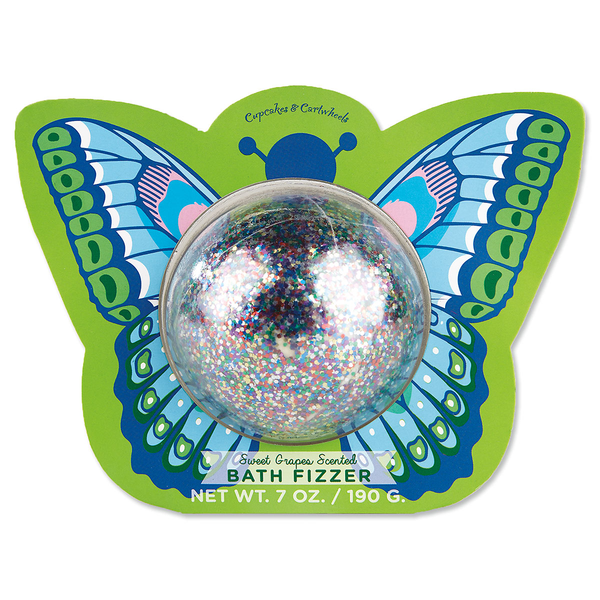 Blue Butterfly Glitter Bath Fizzer | Colorful Images