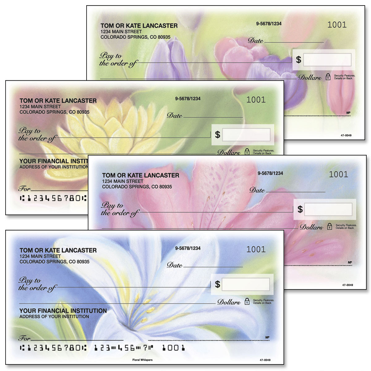 Floral Whispers Personal Checks | Colorful Images