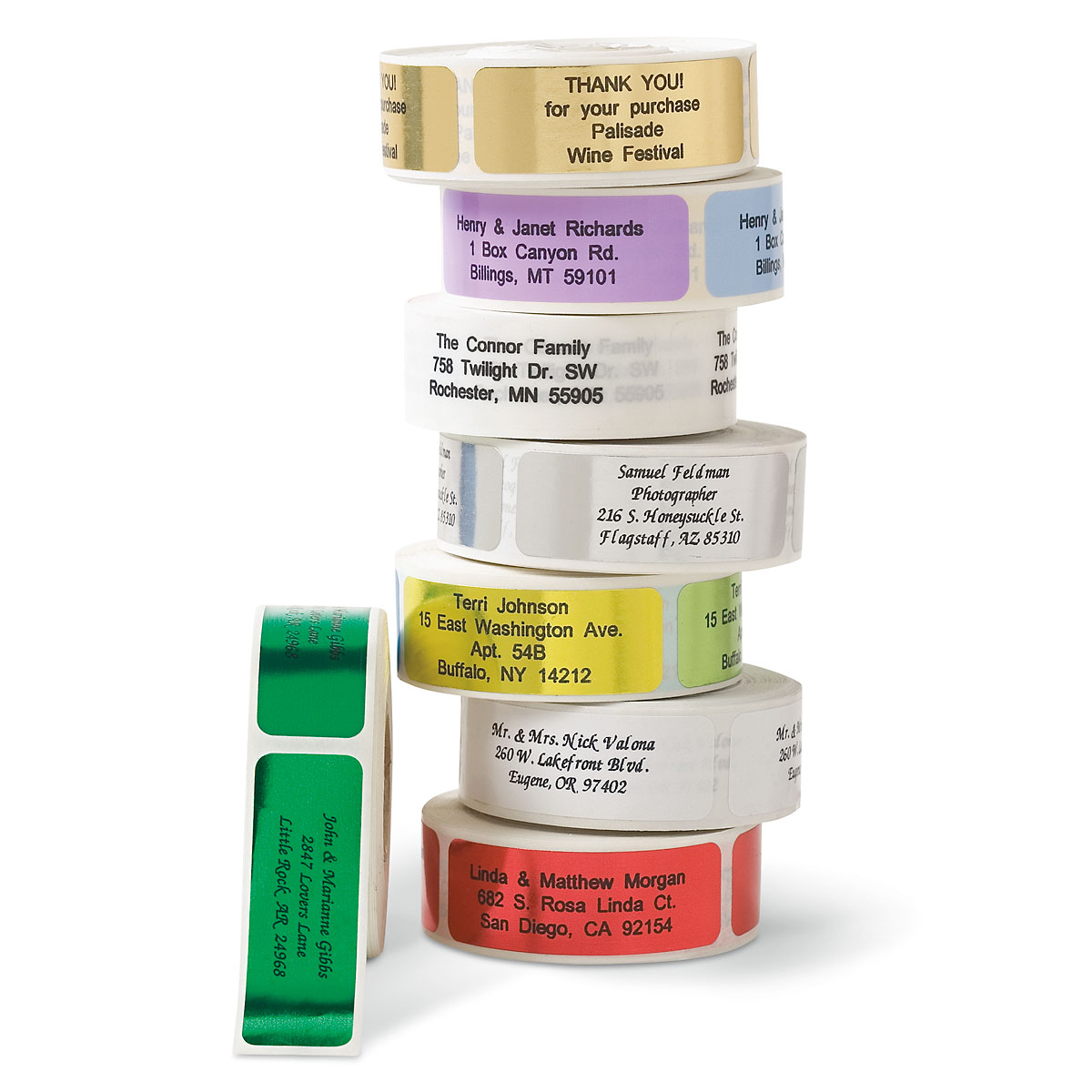 Rolled Return Address Labels Without Dispenser - 8 colors (Roll of 250 ...