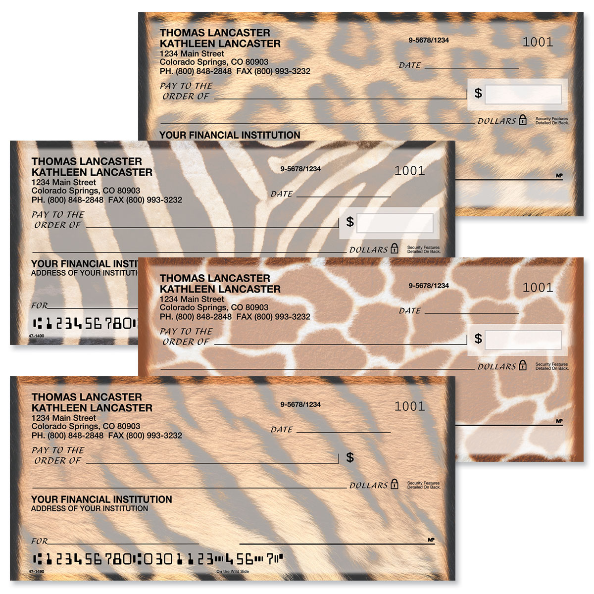 On The Wild Side Personal Checks | Colorful Images