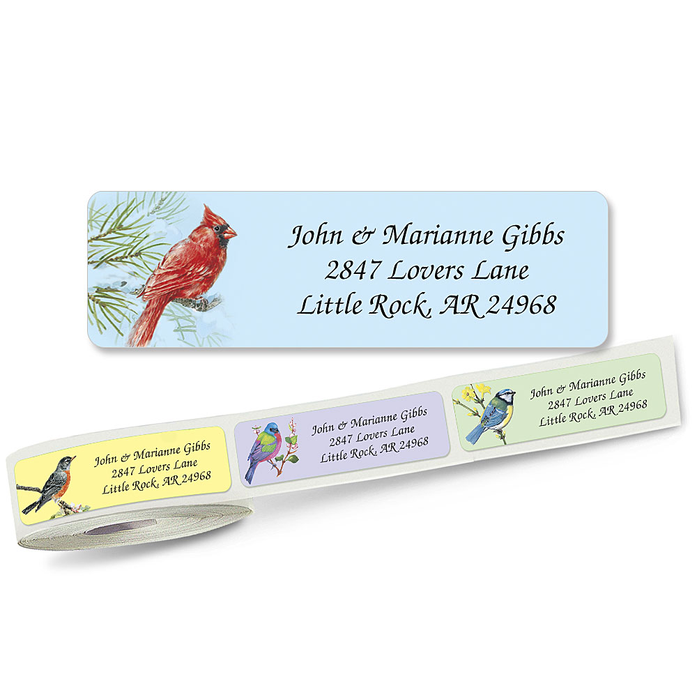 Birds on Branches Rolled Return Address Labels (5 Designs) 473293-c ...