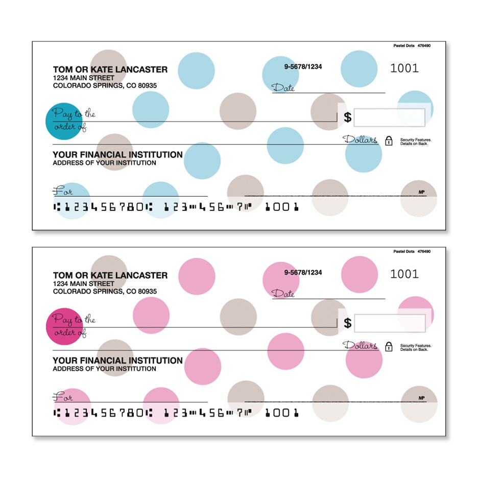 Pastel Dots Personal Checks | Colorful Images