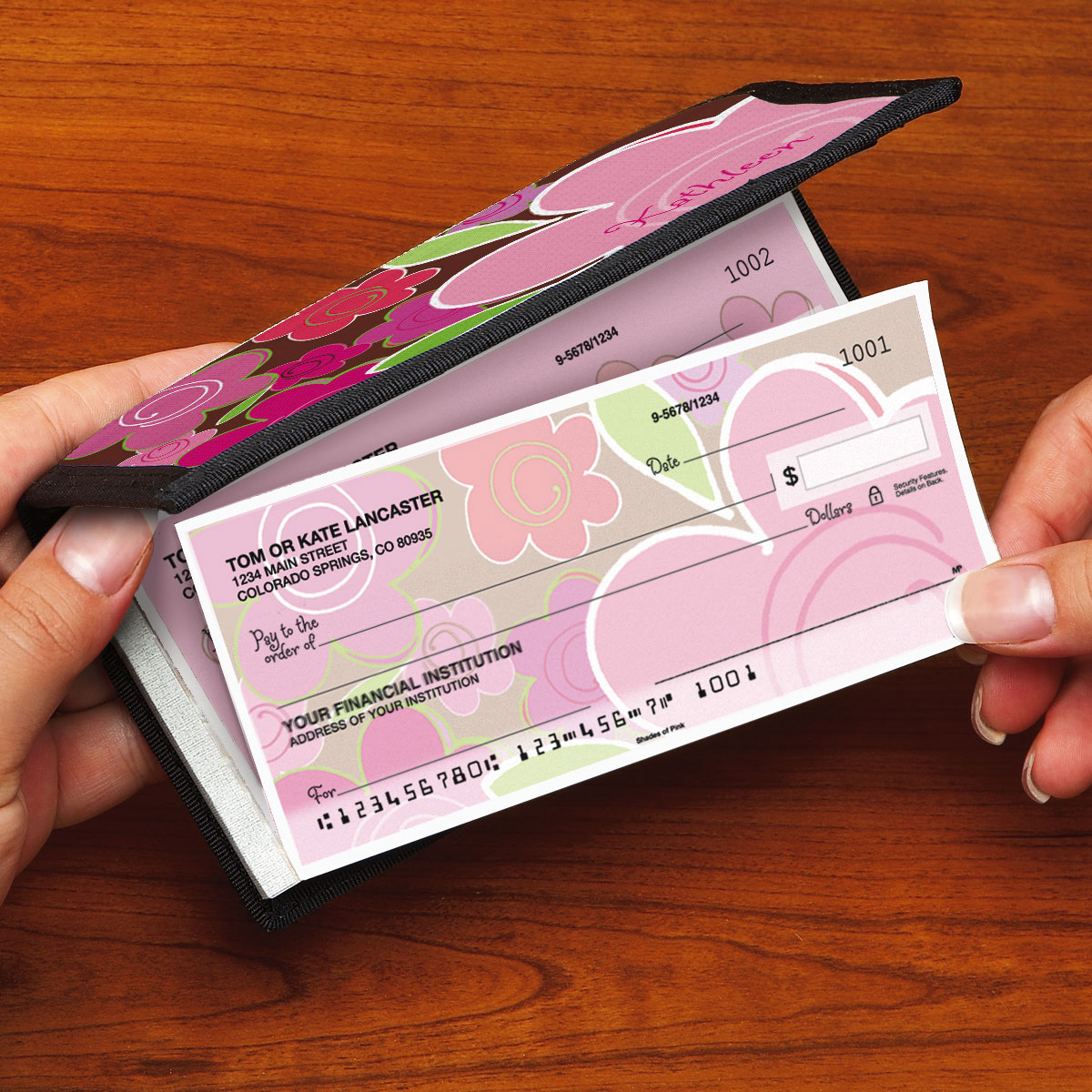 Shades of Pink Side-Tear Personal Checks | Colorful Images