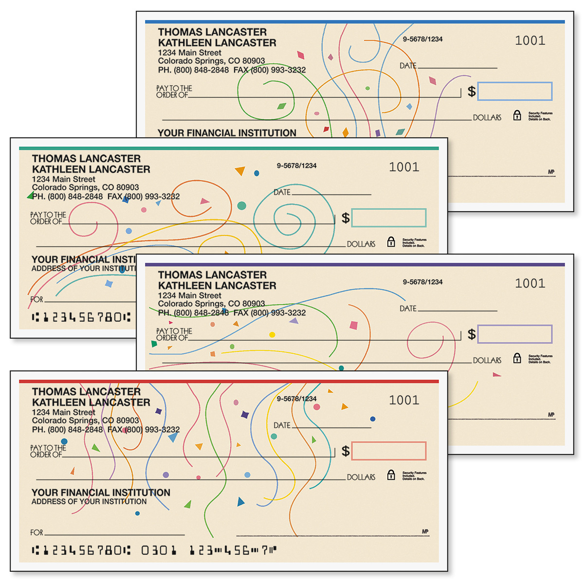 Confetti Personal Checks | Colorful Images