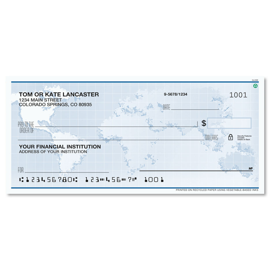 Globe Personal Checks | Colorful Images