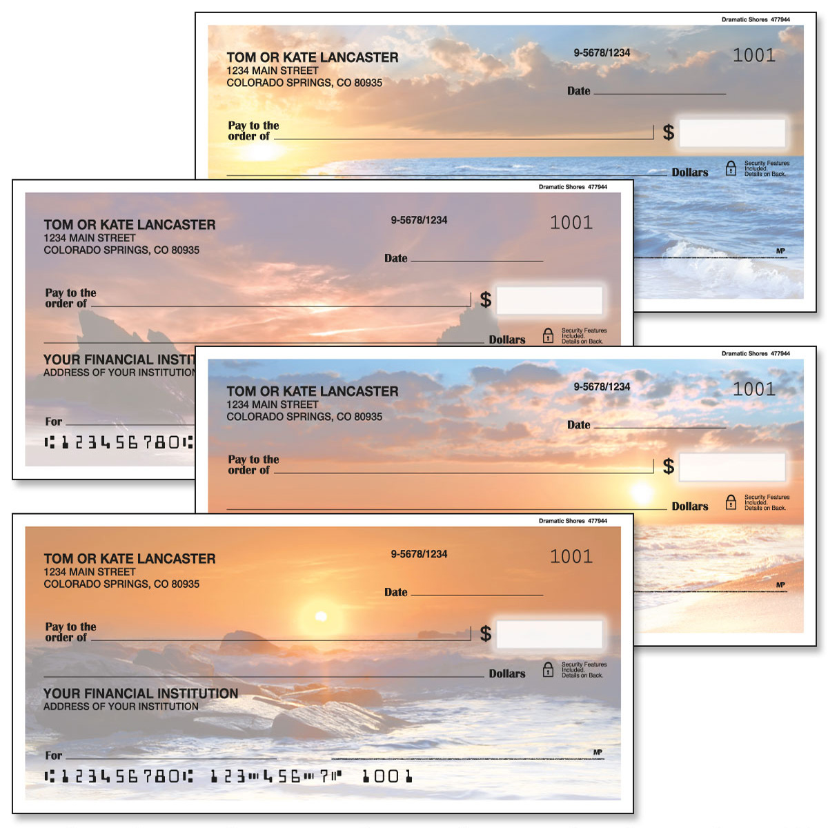 Dramatic Shores Personal Checks | Colorful Images