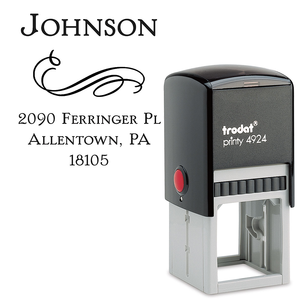 Filigree Name Square Stamp | Colorful Images