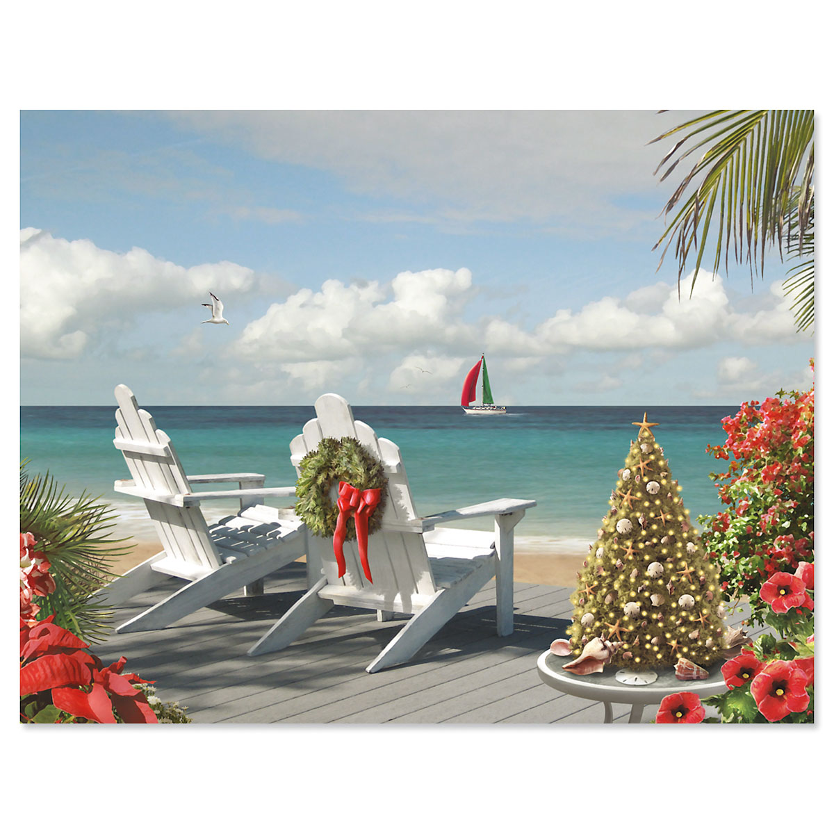 Christmas in the Sunshine Note Card Size Christmas Cards | Colorful Images