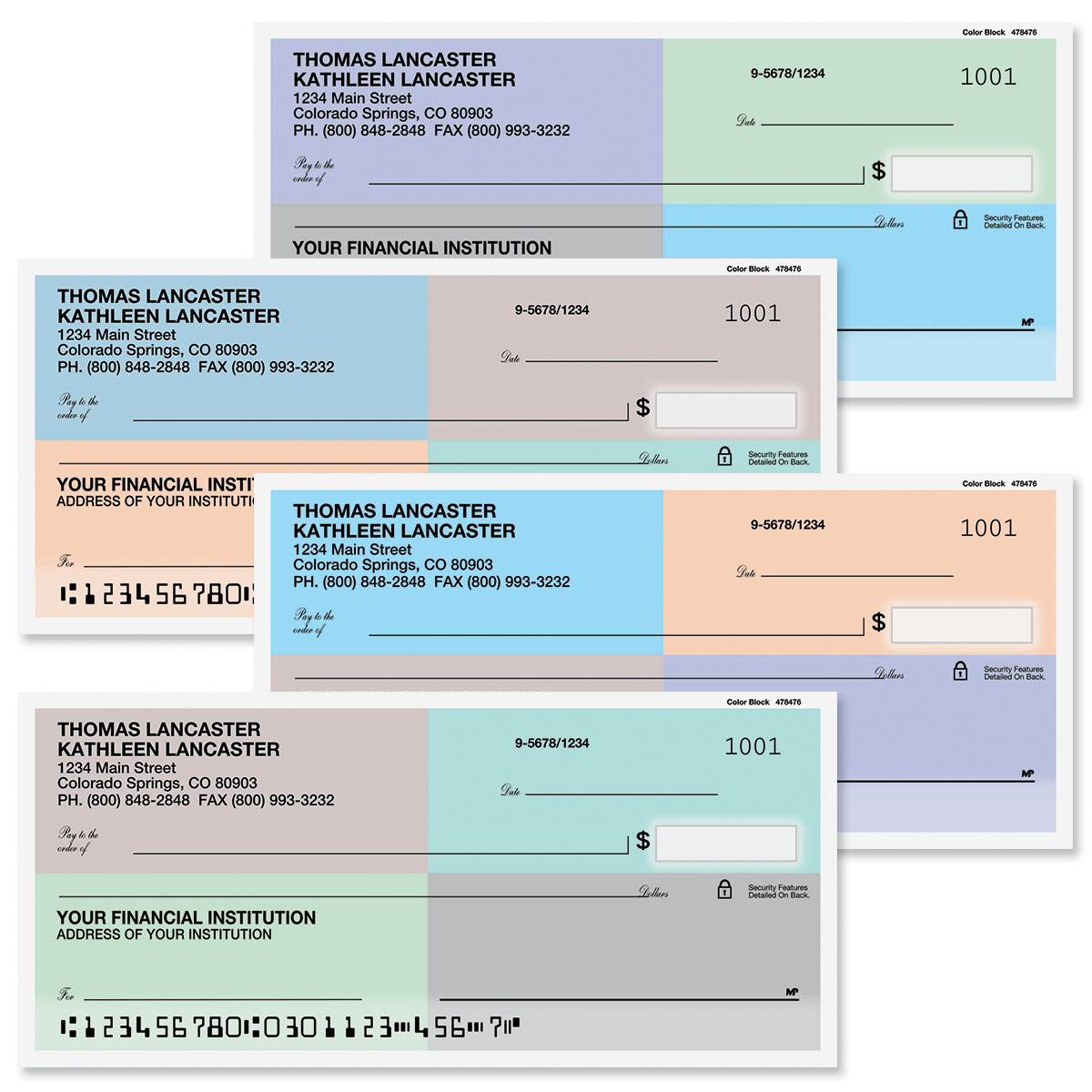 Color Block Personal Duplicate Checks | Colorful Images