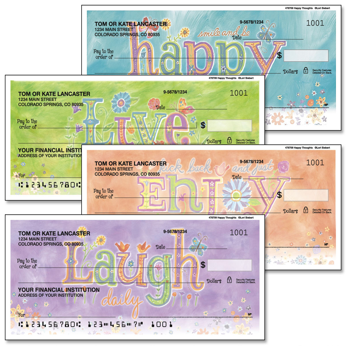Happy Thoughts Personal Checks | Colorful Images