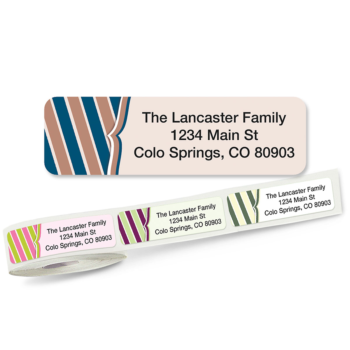 Charming Rolled Address Labels - Roll of 500 | Colorful Images