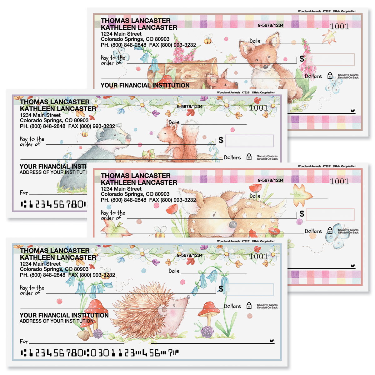 Woodland Animals Personal Checks | Colorful Images