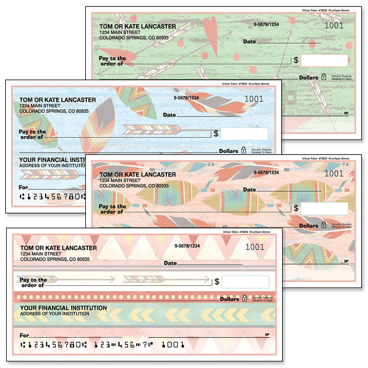 Urban Tribal Personal Checks | Colorful Images