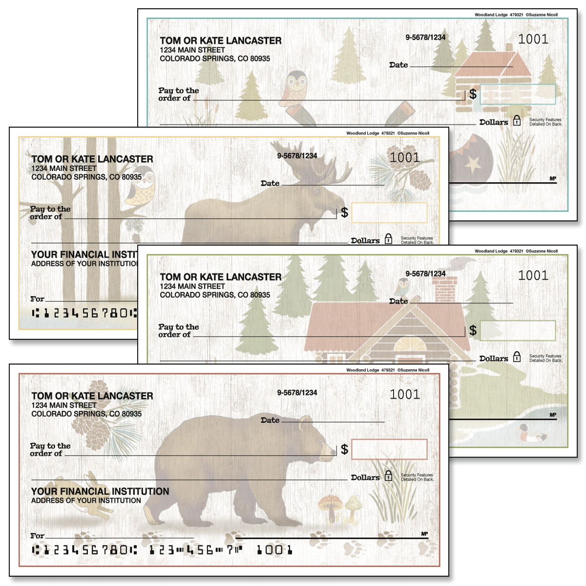 Woodland Lodge Personal Checks | Colorful Images