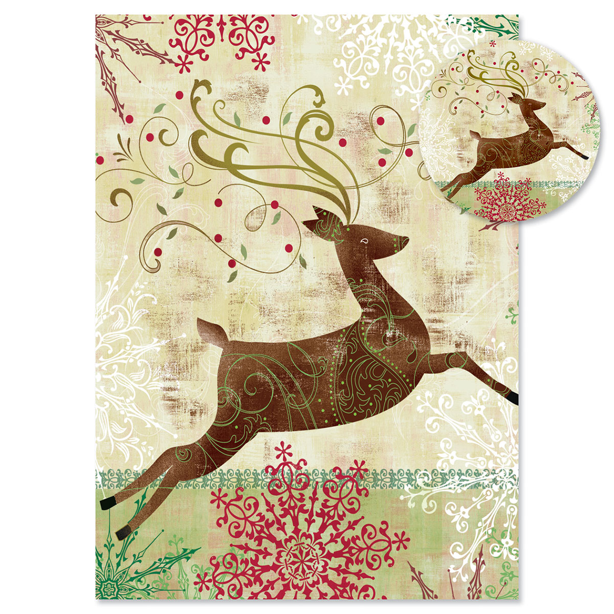 Regal Reindeer Christmas Cards | Colorful Images
