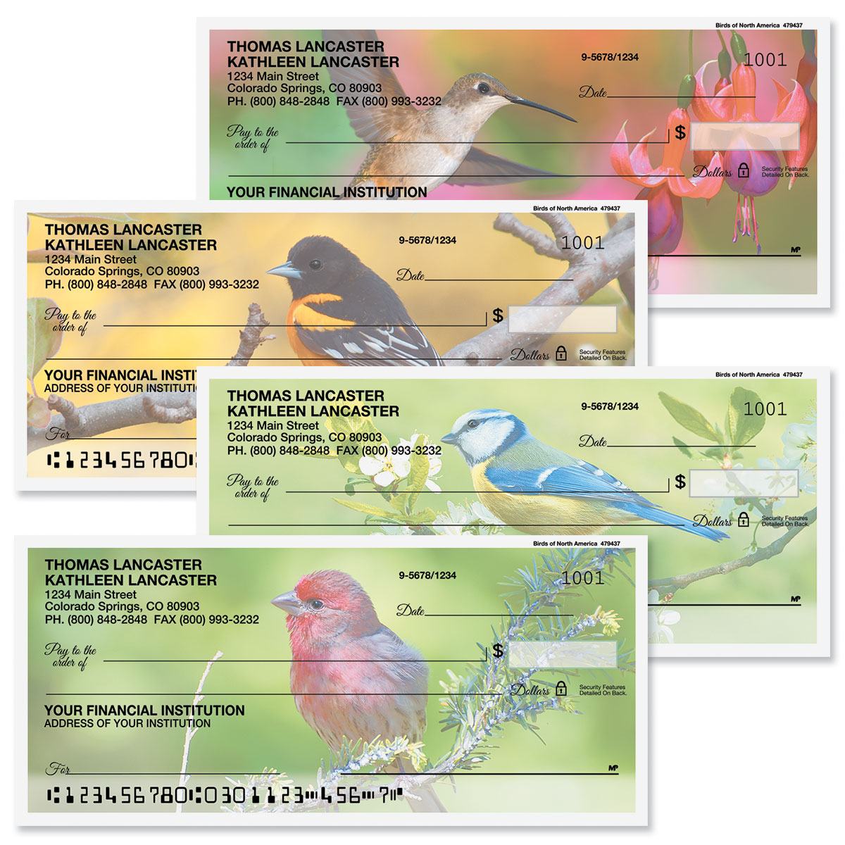 Birds of America Personal Checks | Colorful Images