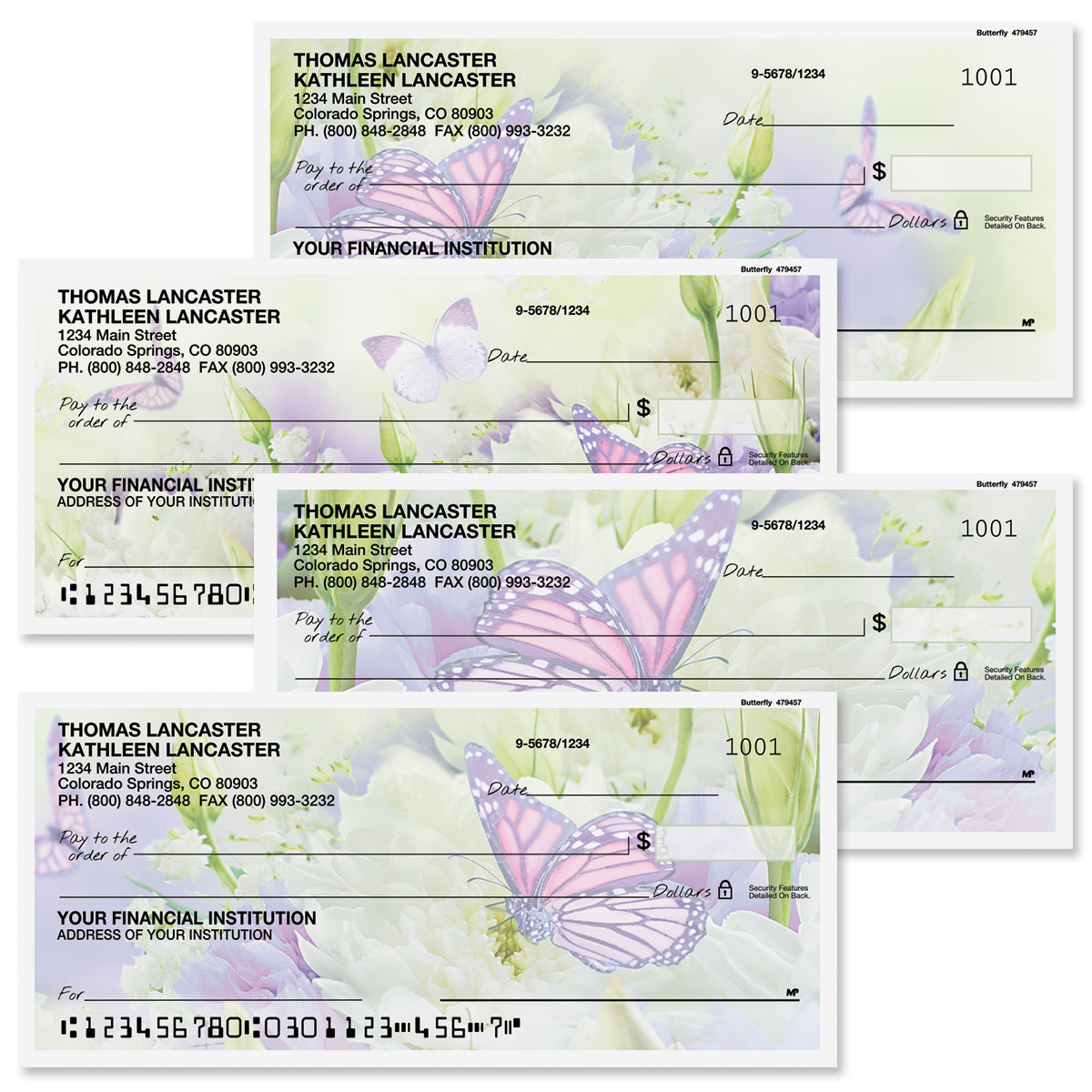 Butterfly Personal Checks | Colorful Images