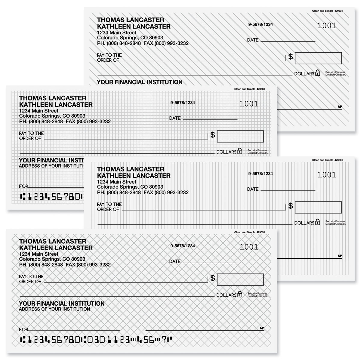 Clean and Simple Personal Checks | Colorful Images