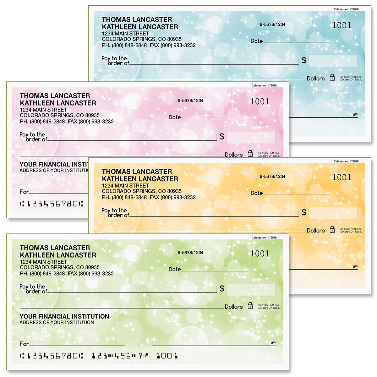 Celebrations Personal Checks | Colorful Images