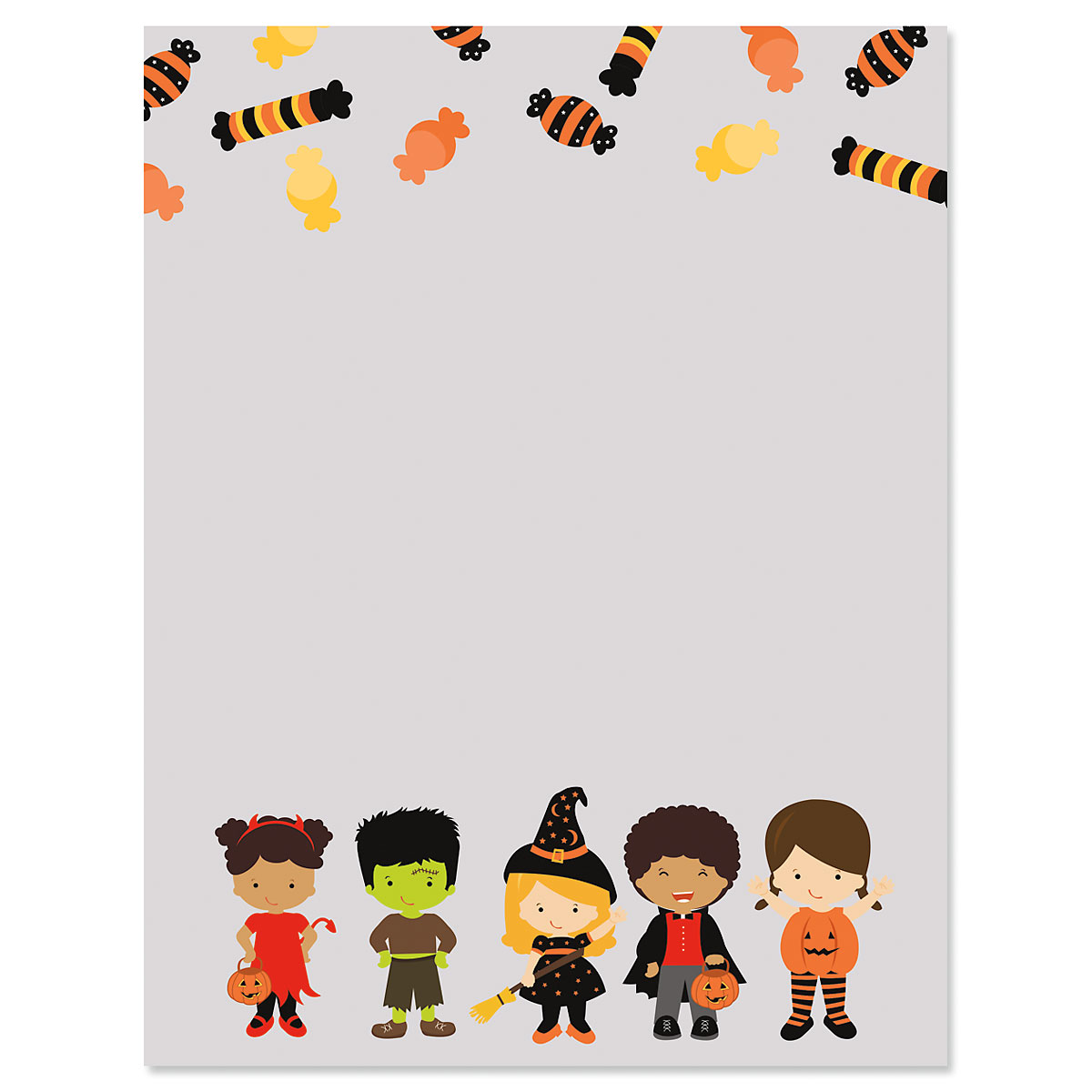 Tricks and Treats Halloween Letter Papers | Colorful Images