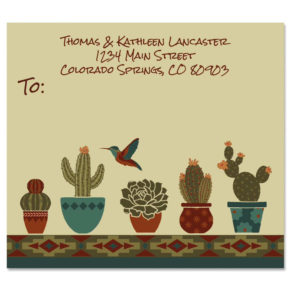 Southwestern Cactus Flower Package Labels | Colorful Images